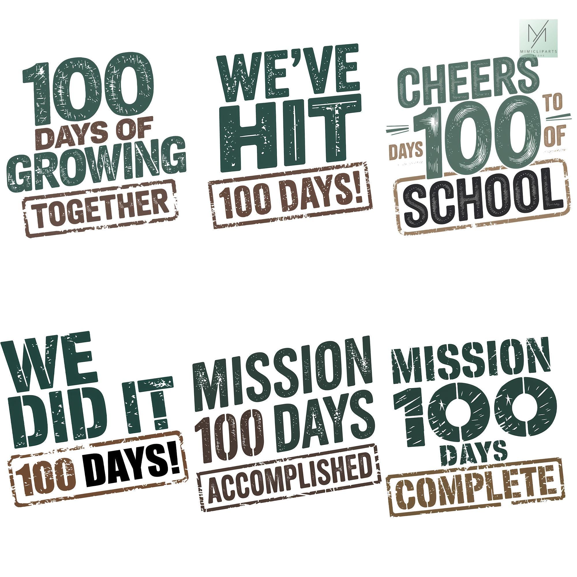 Military 100 Days of School Clipart Bundle, 10 PNG Happy 100 Days of ...