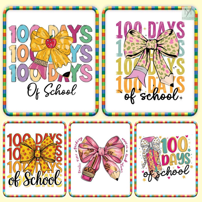 100 Days of School Funny Animal Clipart Bundle, 20 PNG Funny School ...