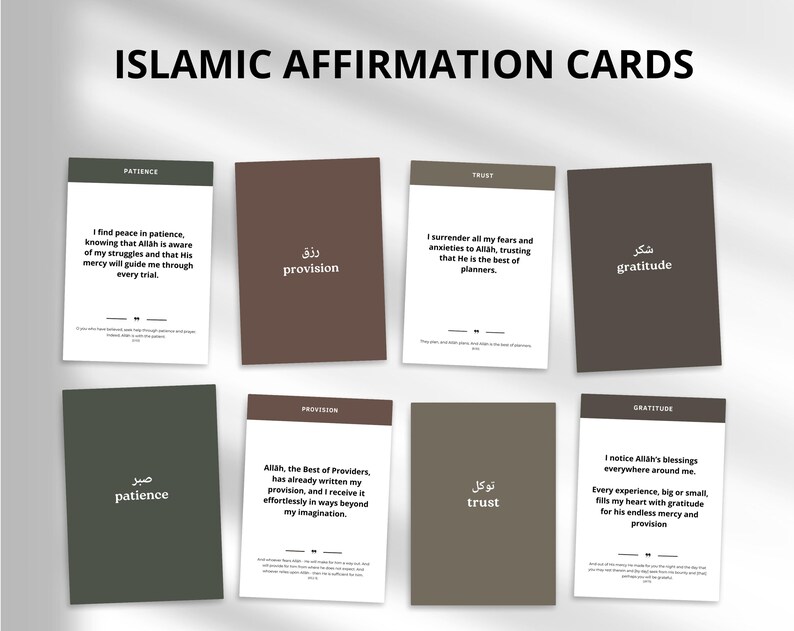 Islamic Affirmation Cards - Etsy