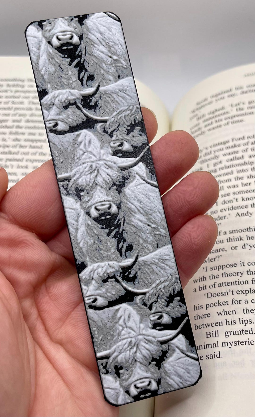Textured 3D Highland Cow Bookmark, Highland Cow Gift, Scotland ...