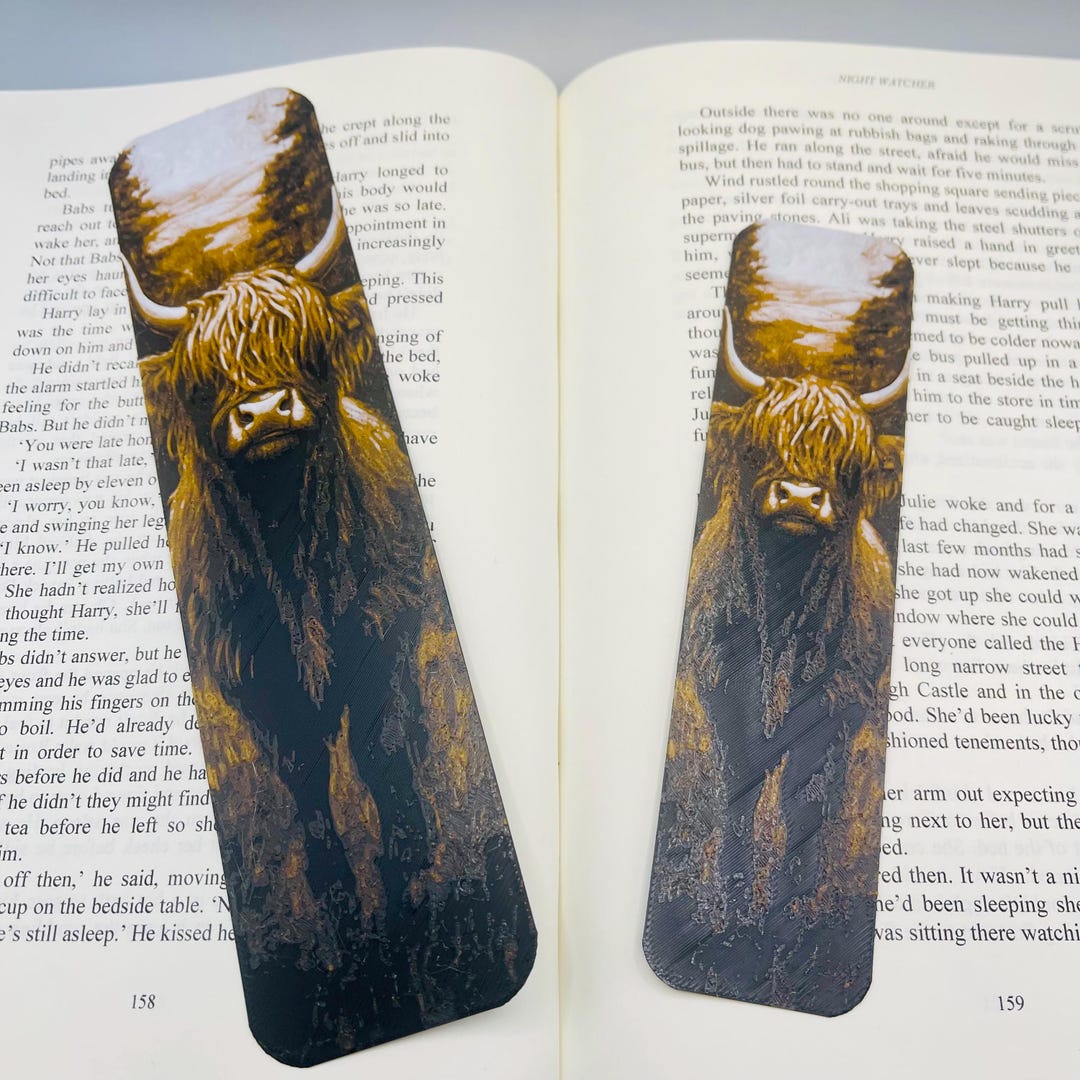 Highland Cow Bookmark, Rustic Scottish Cattle Design, Unique Gift for ...