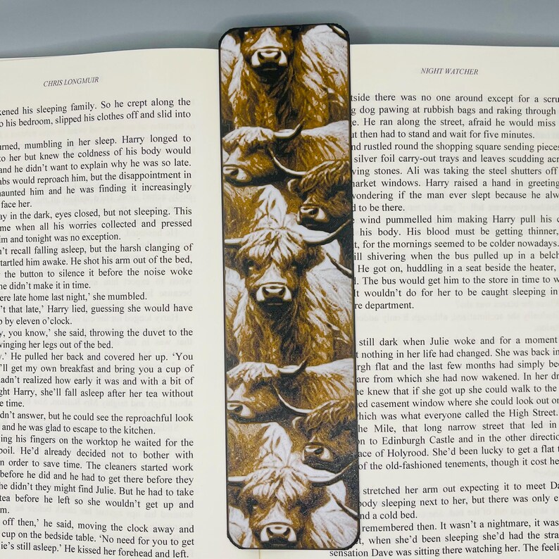 Highland Cow Bookmark, 3D Printed Textured Design, Rustic Cow Lover ...
