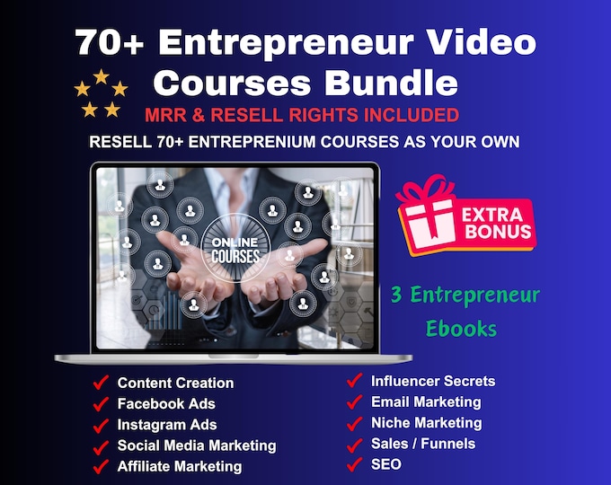 70+ Entrepreneur Video Course Bundle MRR | Business Courses, Marketing ...