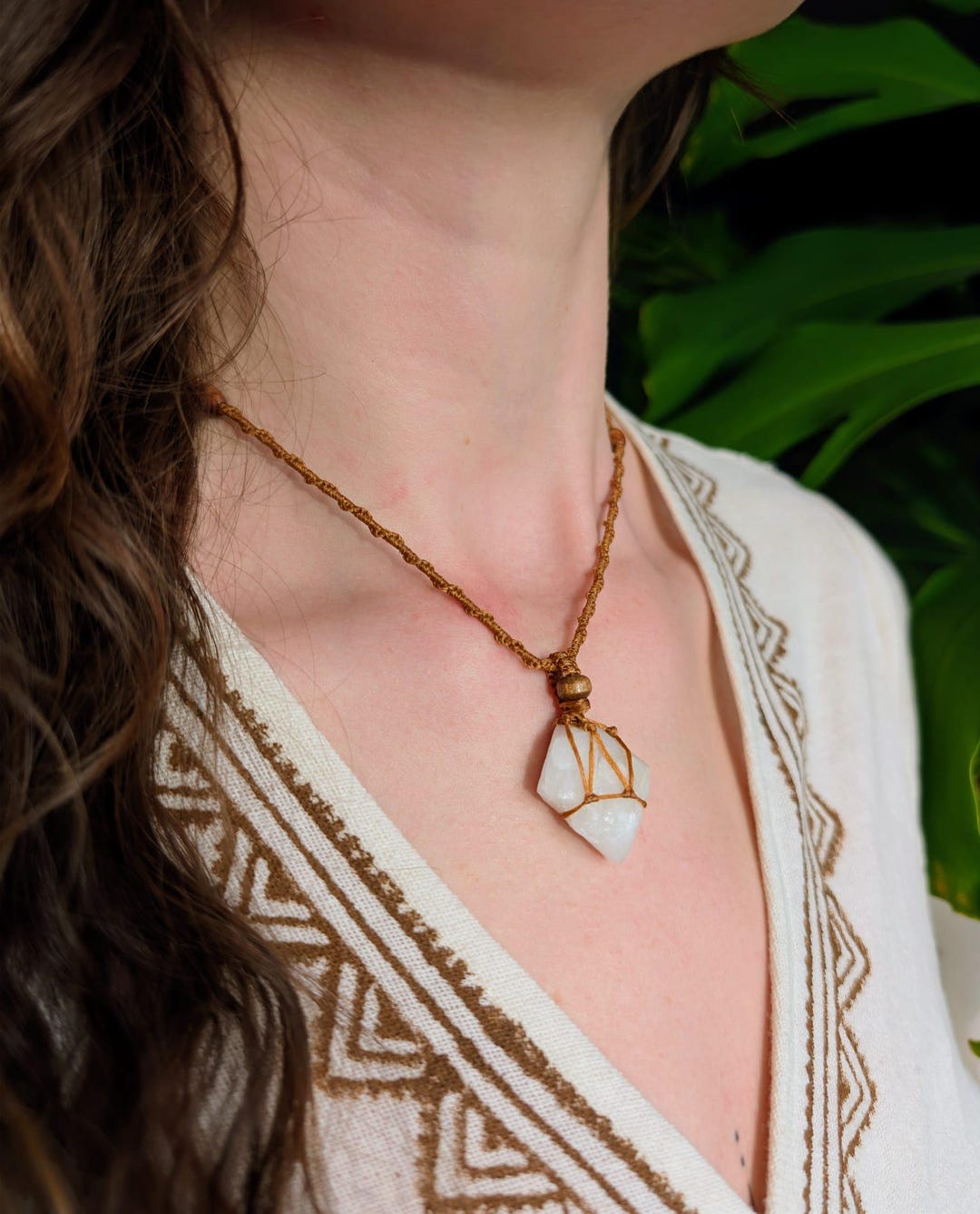 Orange Welsh Quartz Pendant Necklace • Natural Gemstone Crystal ...