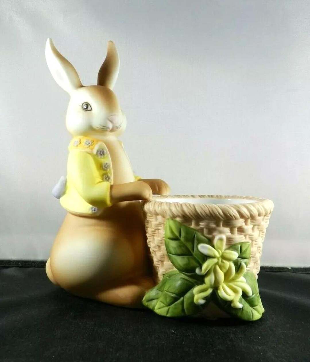 Vintage Partylite Rabbit With Basket Planter - Etsy