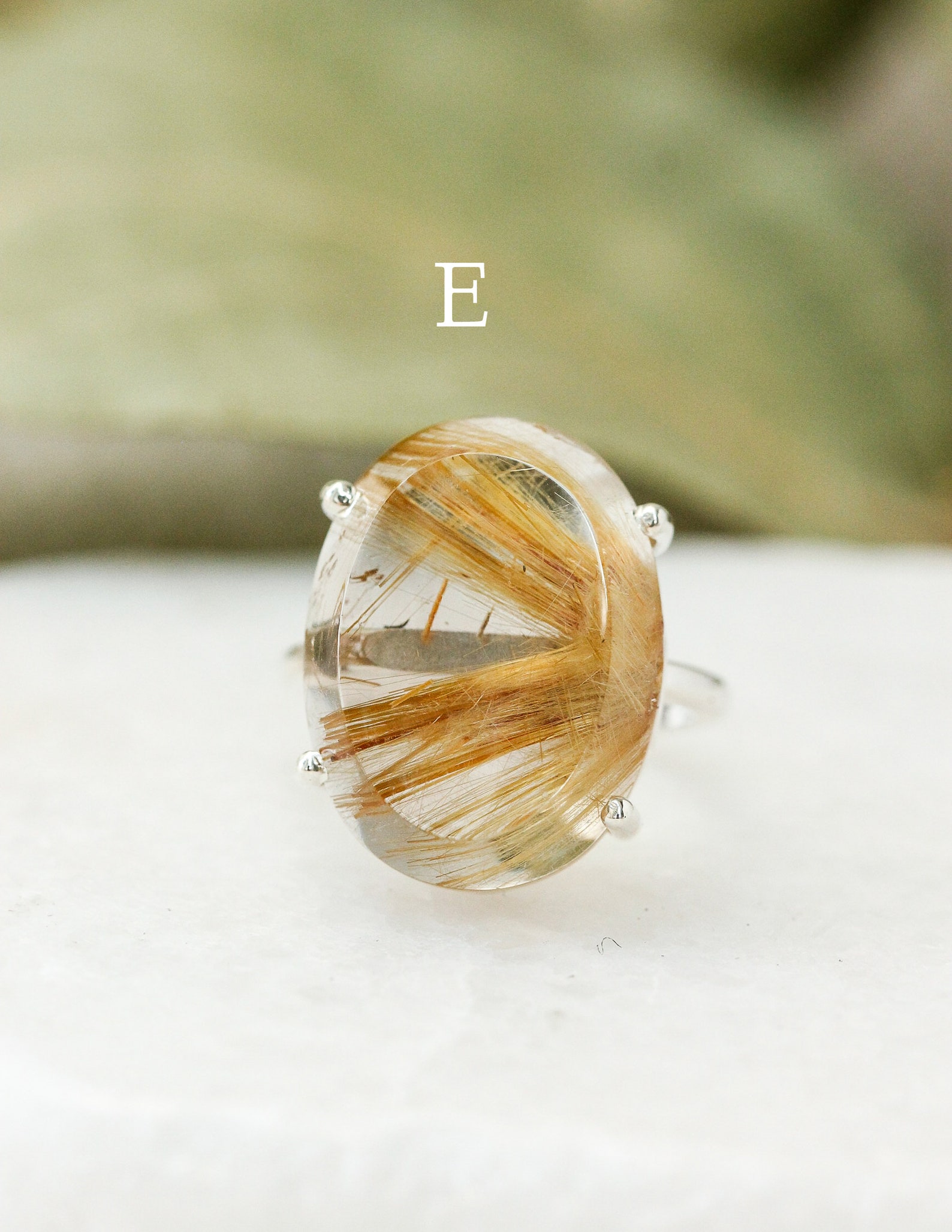 Golden Rutile Quartz Statement Ring Large Golden Rutilated | Etsy