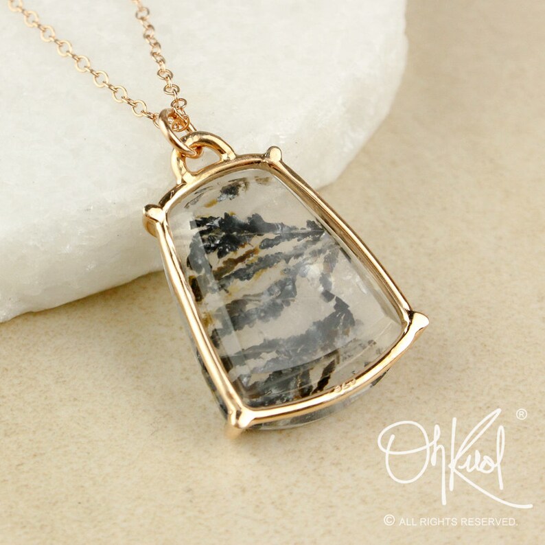Natural Dendritic Quartz Necklace, Dendrite Quartz Pendant, One of a ...