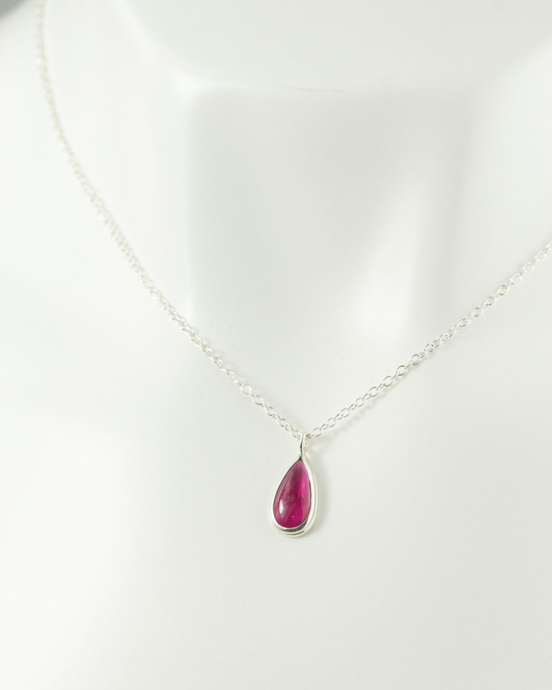 Silver Fuchsia Pink Tourmaline Pendant Healing Heart Chakra | Etsy