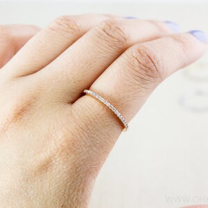 Simple Stackable Diamond Rings, 10K Rose Gold, 10k Yellow Gold, or 10k ...