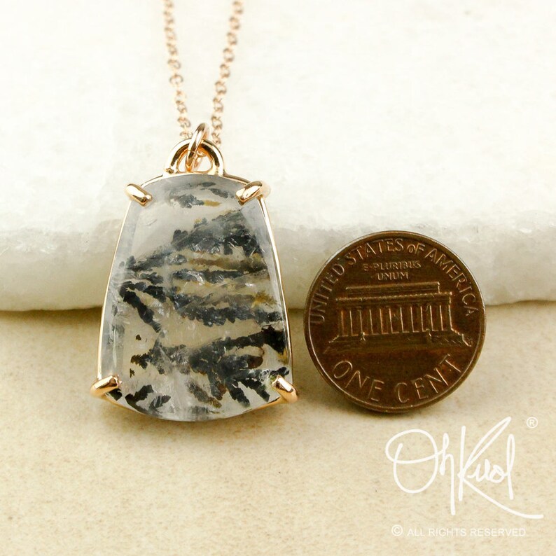 Natural Dendritic Quartz Necklace, Dendrite Quartz Pendant, One of a ...