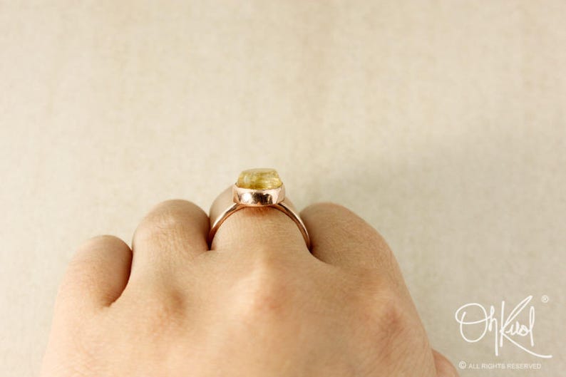 Golden Yellow Rutile Quartz Ring Oval Quartz Ring Bezel Set - Etsy
