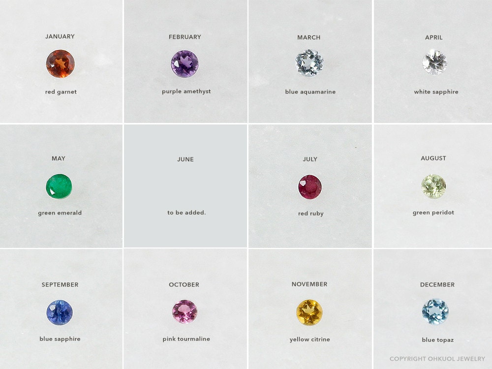 Set of 2 Birthstone Rings Choose Your Birthstone Stackable - Etsy