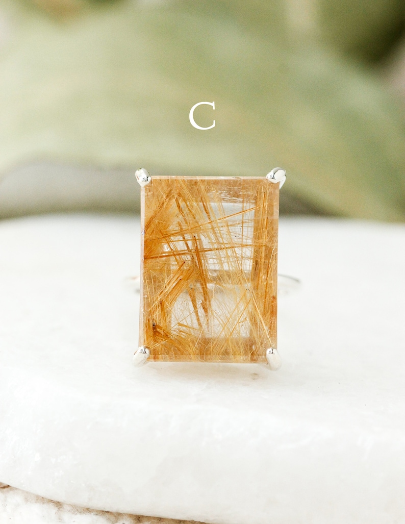 Golden Rutile Quartz Statement Ring Large Golden Rutilated - Etsy