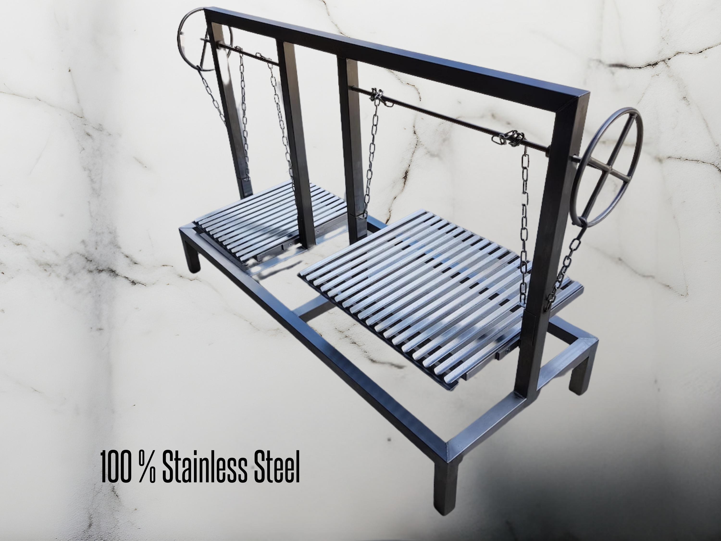 Custom-made Asado Grill Double With Gap – 100% Stainless Steel BBQ ...