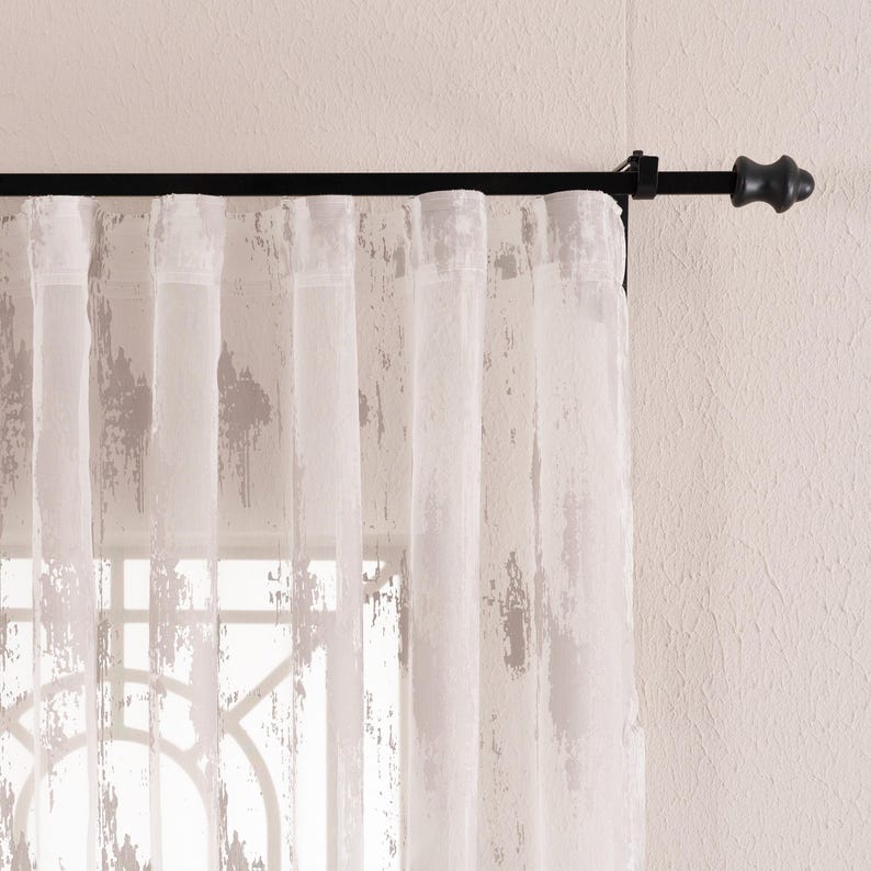 Custom Size Semi Sheer Curtain Panels, Patterned Curtains for Bedroom ...