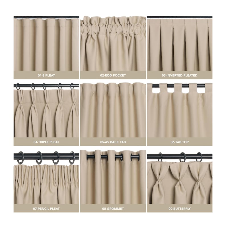 Blackout Curtain: Triple Pinch Pleat, Custom Size, Noise Reduction - Etsy