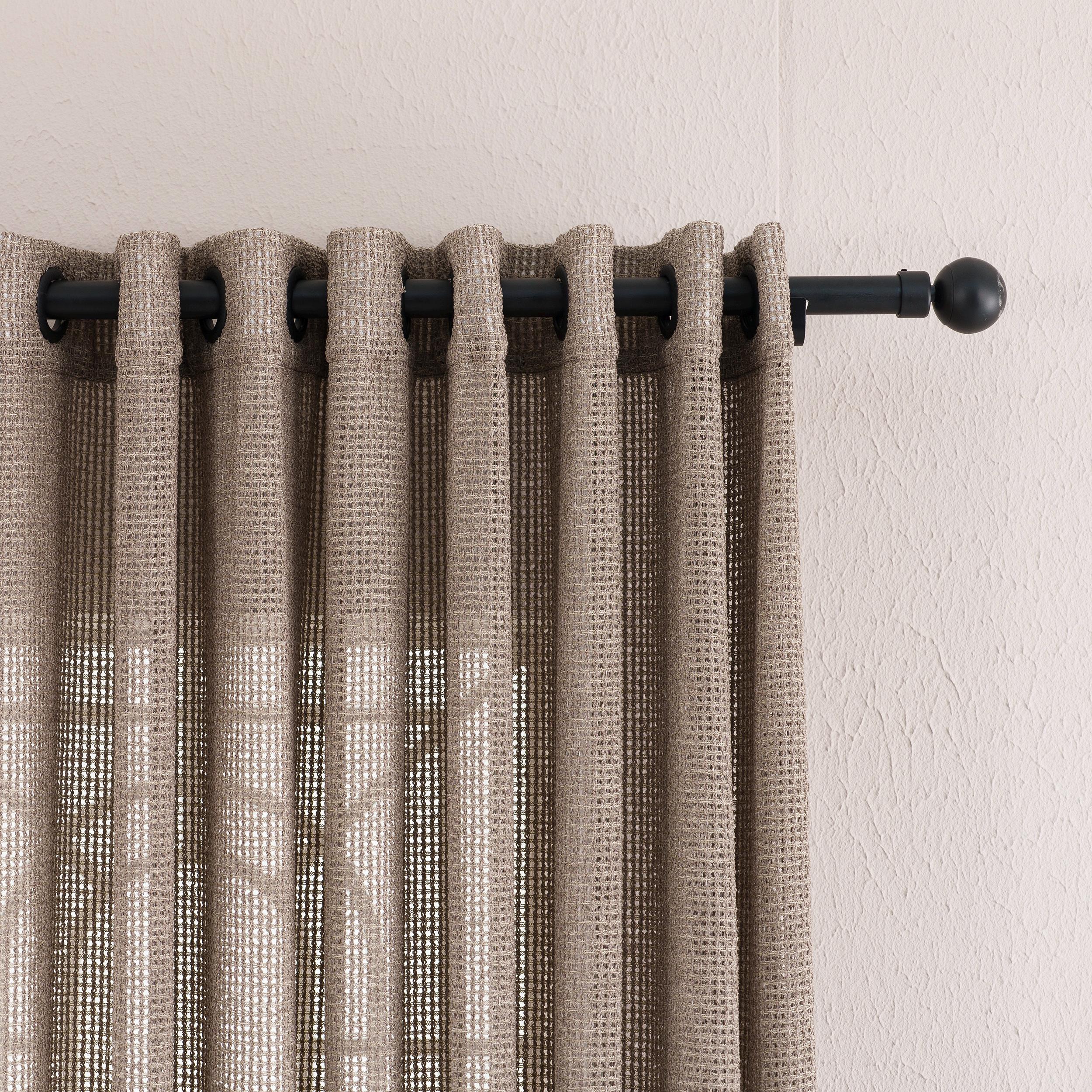 Minimalist Brown Mesh Curtains, Window Curtains for Living Room ...