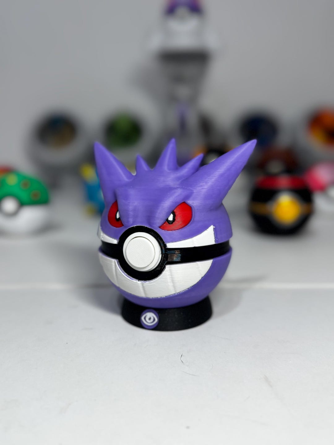 Large Functional Gengar Pokeball With Magnetic Custom Base & Open Close ...