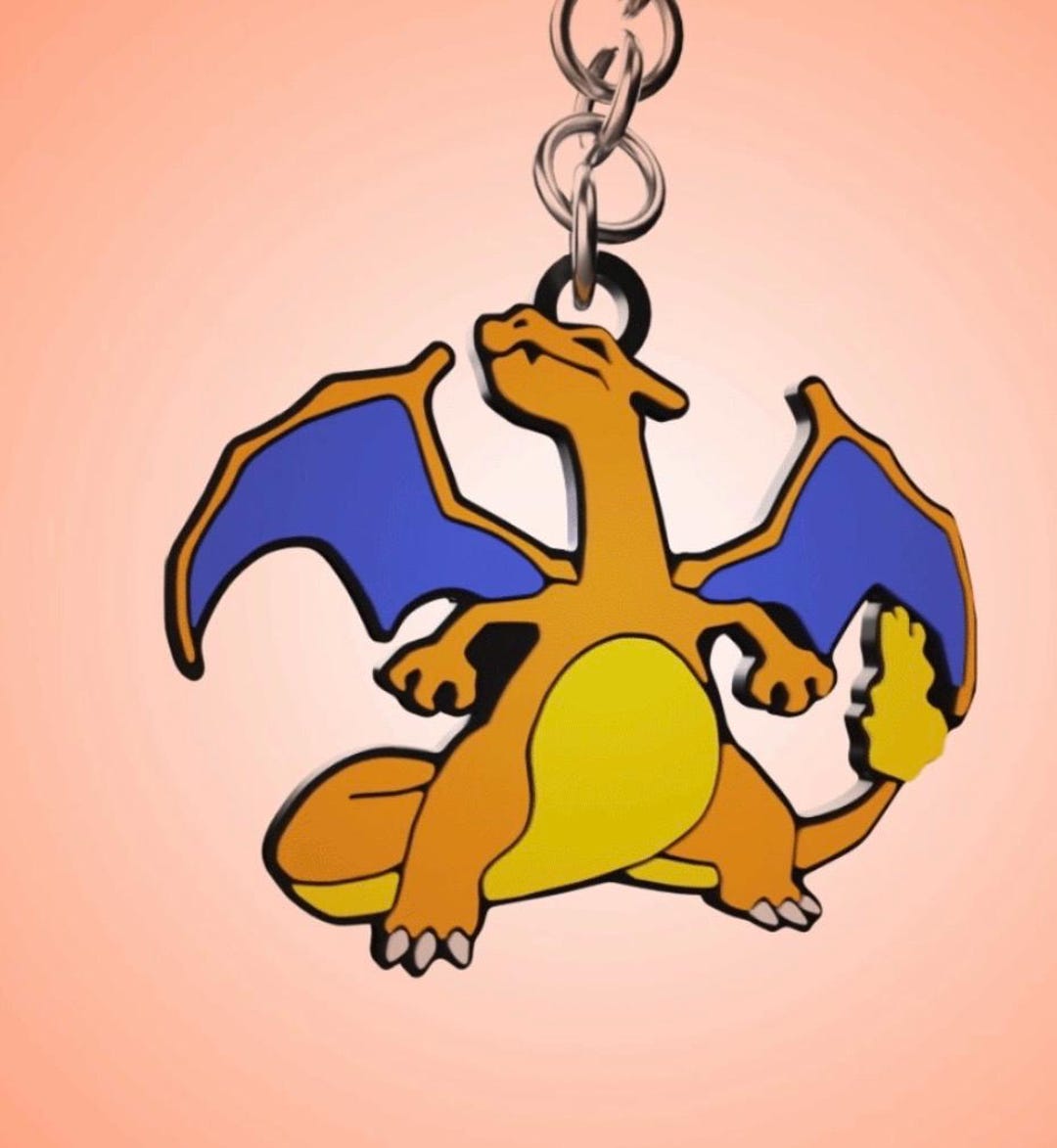 3.50 Inch Charizard Keychain Pokemon Nintendo Thick Hard - Etsy