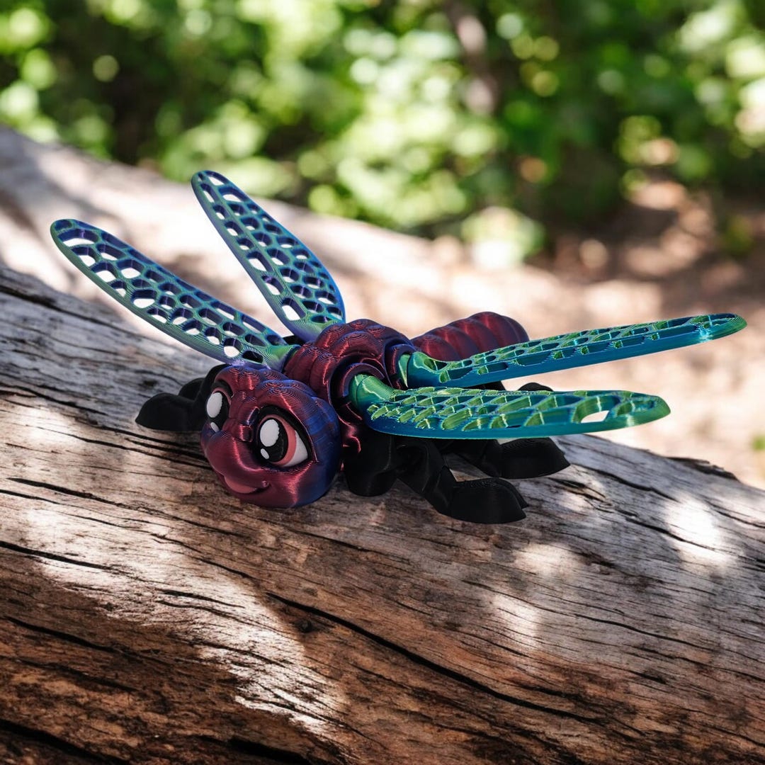 3D Printed Articulated Dragonfly Fidget Toy: Multi-color Desk Decor - Etsy