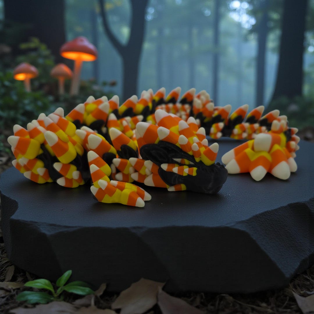 Candy Corn Dragon, 3D Printed Fidget Toy, Halloween Decor - Etsy UK