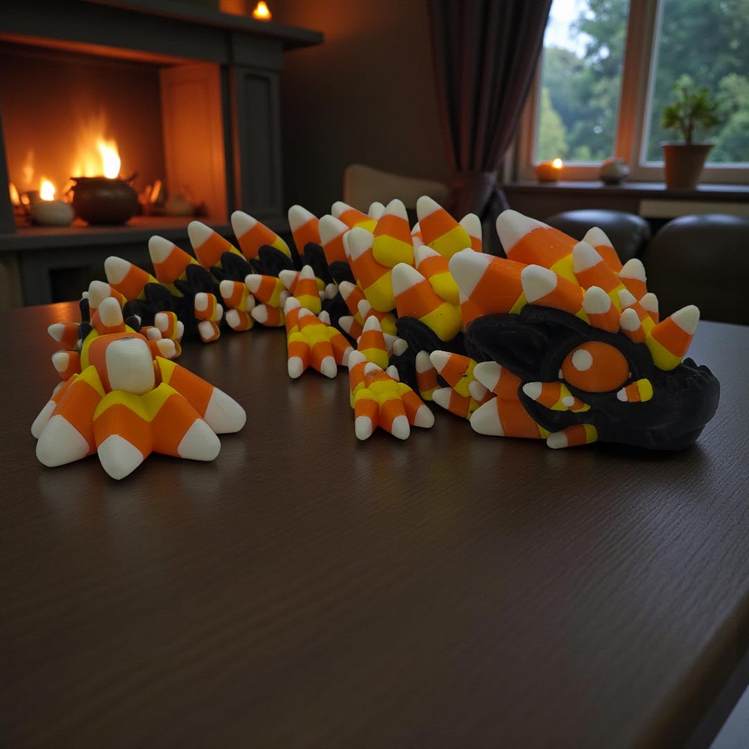 Candy Corn Dragon Fidget Toy, 3D Printed Collectible - Etsy
