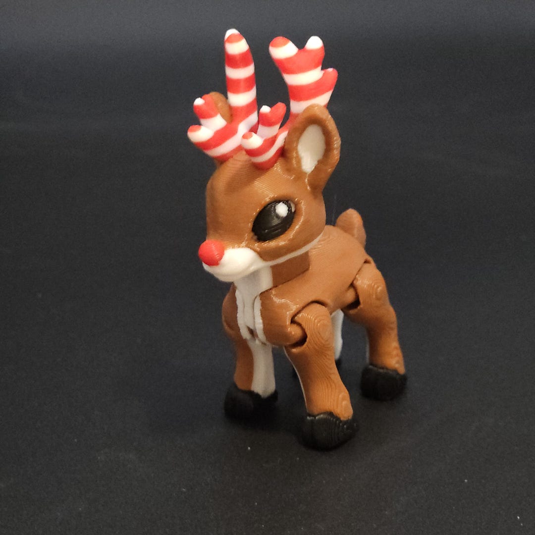 3D Printed Christmas Articulated Rudolph the Red Nosed Reindeer - Etsy
