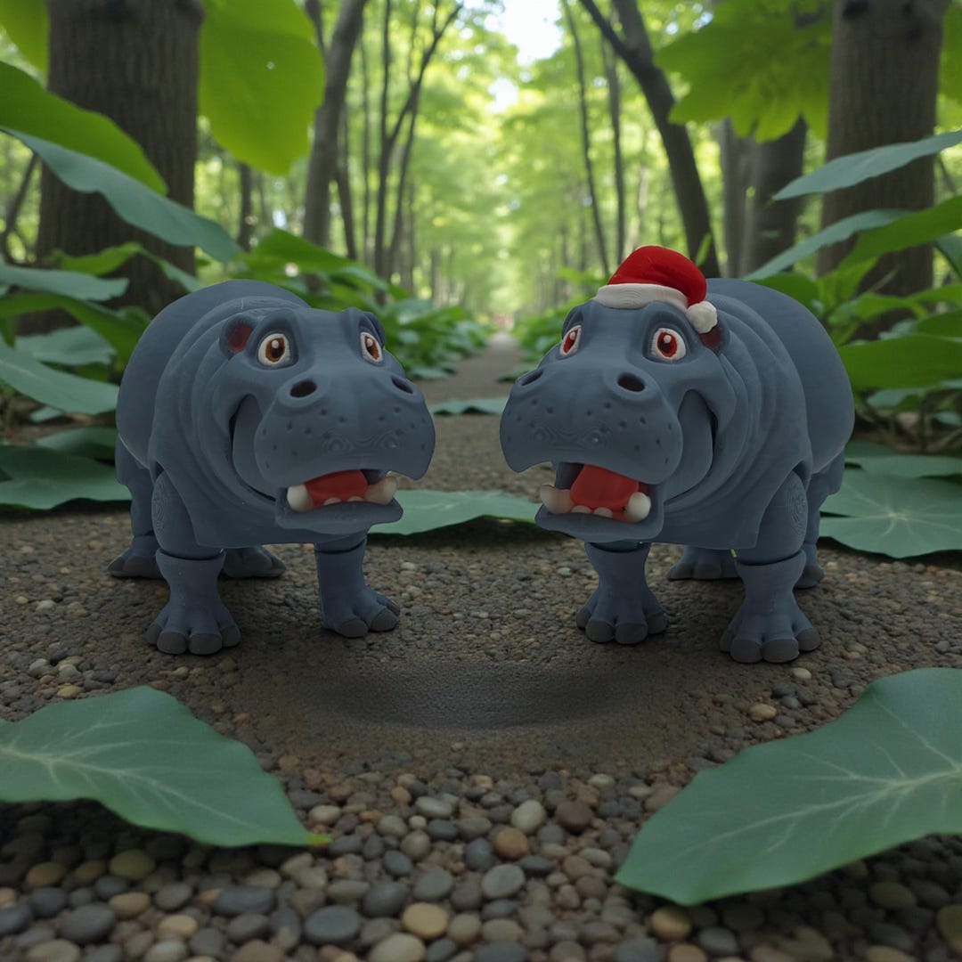 3D Printed Articulated Hippo Fidget Toy, Multi Color Figurine - Etsy UK