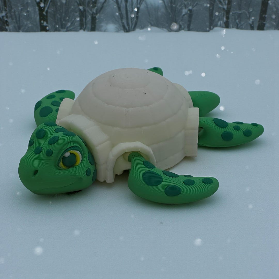 3D Printed Igloo Turtle Fidget Toy, Flexi Desk Decor - Etsy