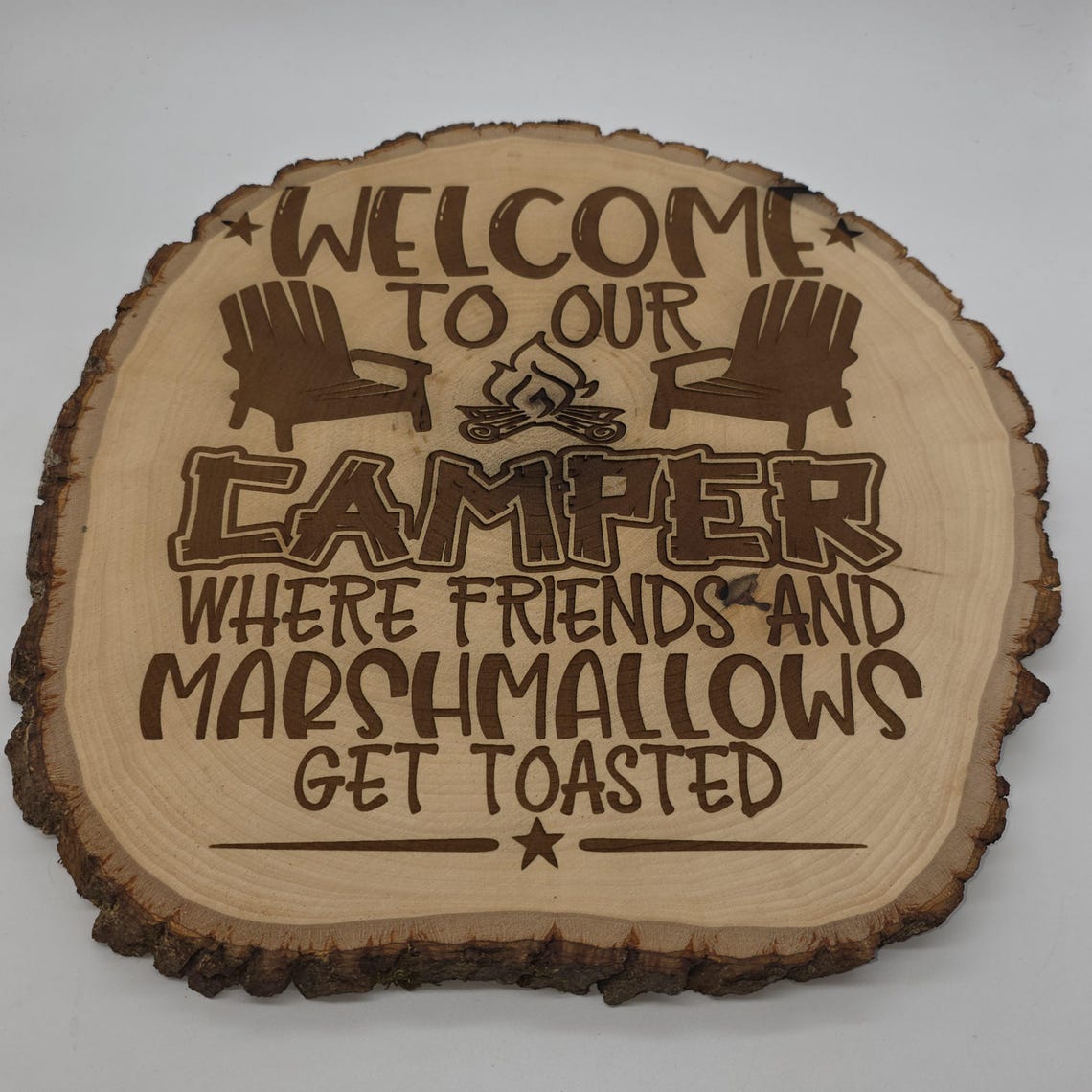 Laser Engraved Wood Camping Sign: "welcome to Our Camper" - Etsy