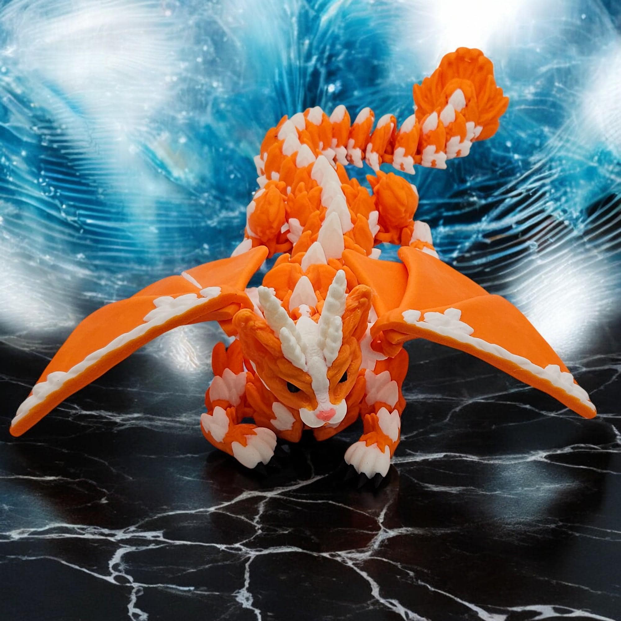 3D Printed Cat Dragon Fidget Toy: Multi-color Desk Decor 14 Inches - Etsy