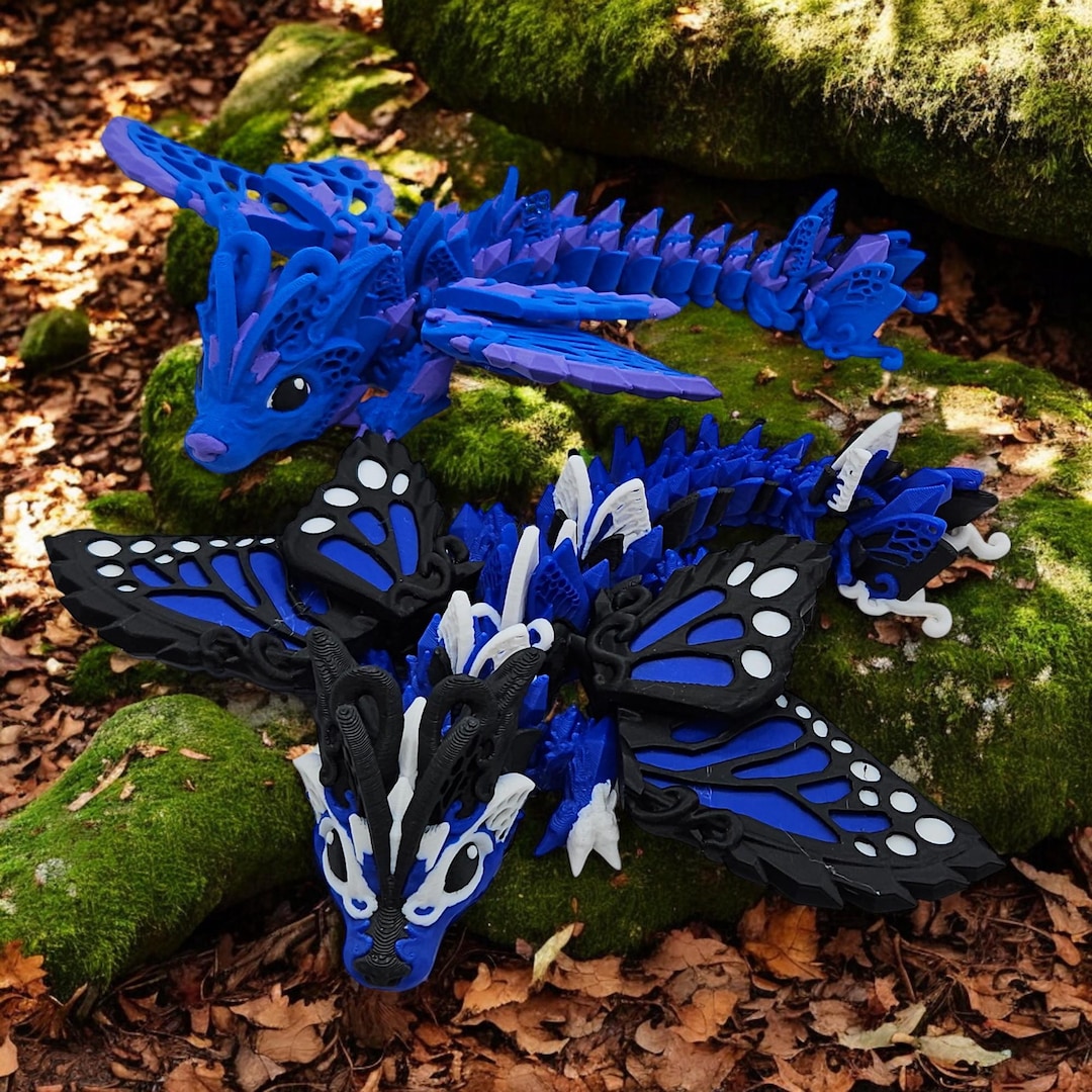 Baby Fae Wolf Dragon, 3D Printed, Multi Color, Articulated Desk Toy ...