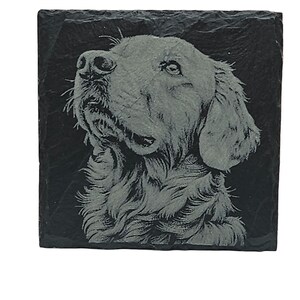 Laser Engraved Dog Slate Coaster Set: Dog Lover Gift - Etsy