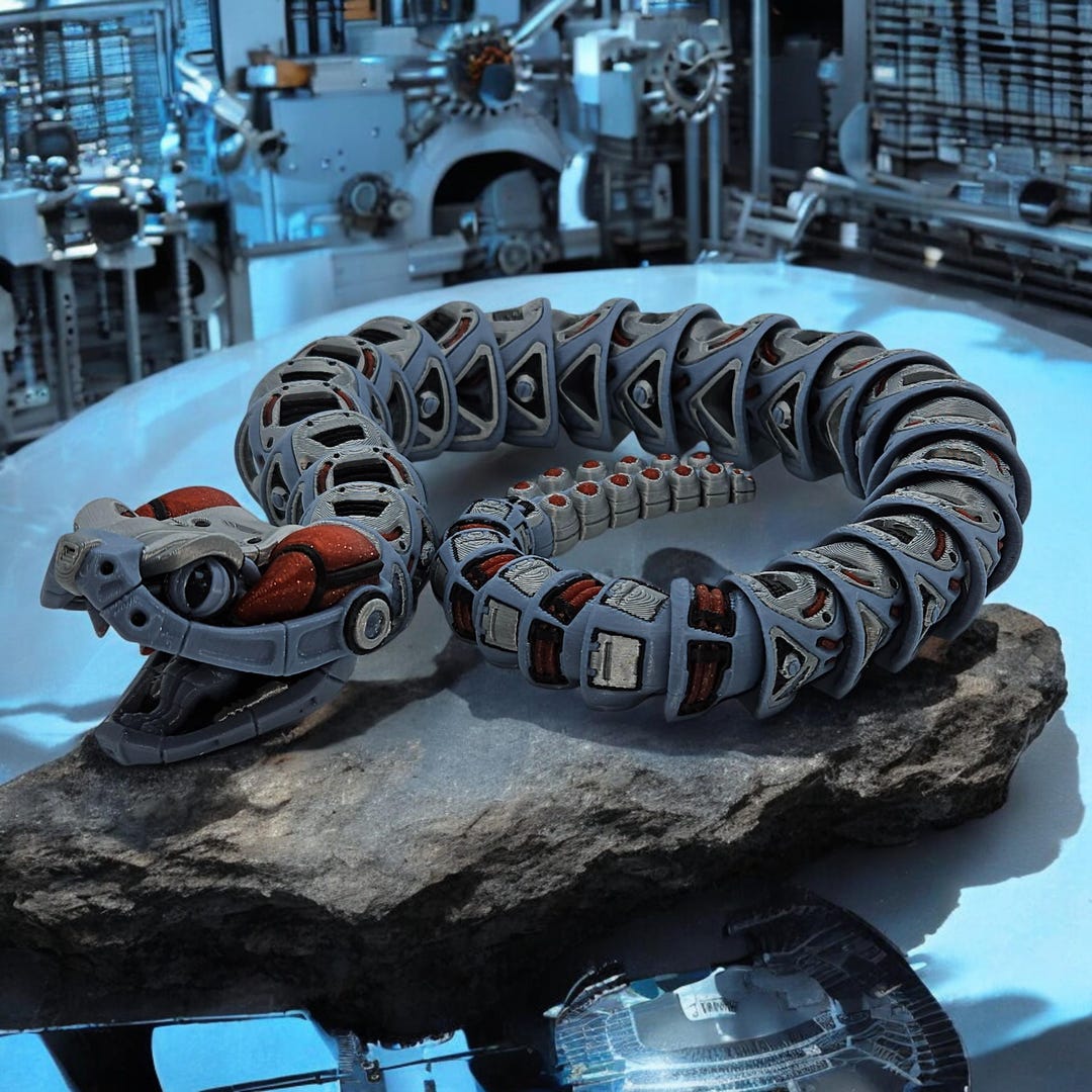 3D Printed Robo Rattle Snake, Multi Color Fidget Toy, Working Rattle ...
