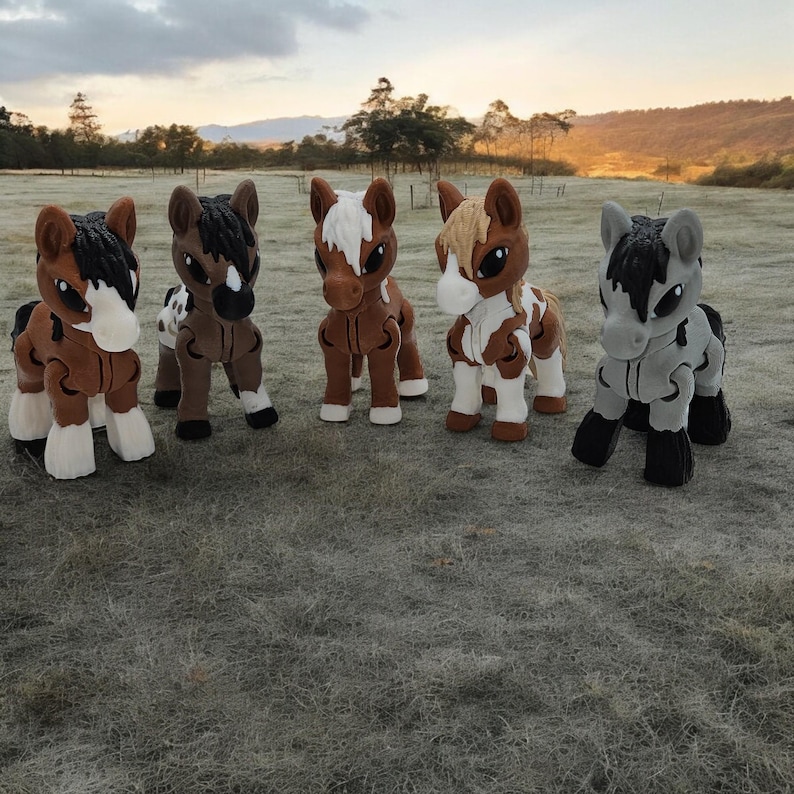 Tiny Horse Collection, 3D Printed Horses, Multi Color, Fidget Toy ...