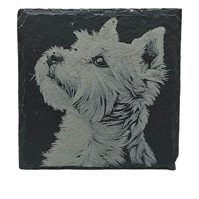 Laser Engraved Dog Slate Coaster Set: Dog Lover Gift - Etsy