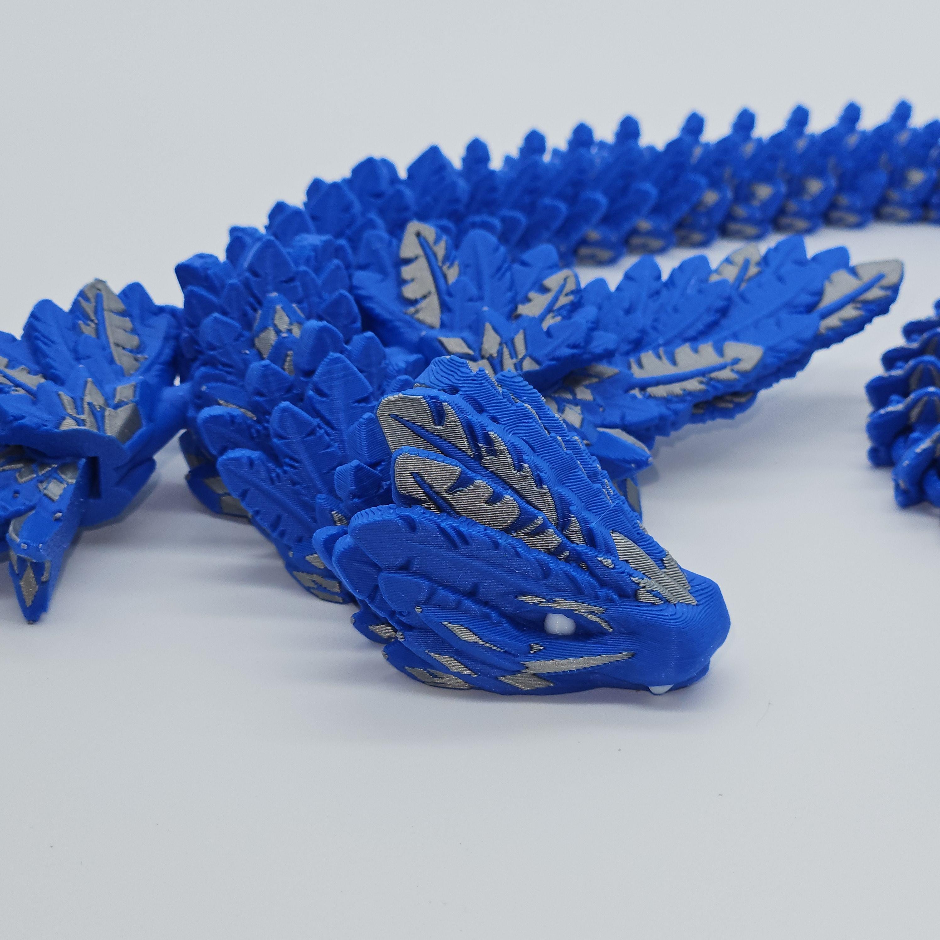 3D Printed Articulated Flying Serpent Fidget Toy: 17" Desk Ornament - Etsy