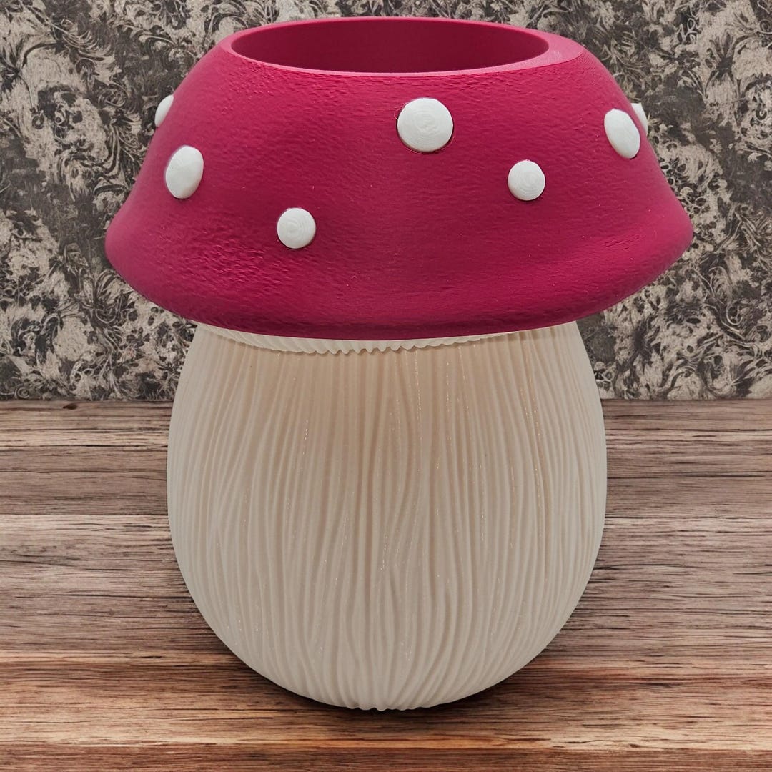 Toadstool Vase, 3D Printed Vase, Dried Flowers Holder, Interior Decor, Table Centerpiece, Unique ...