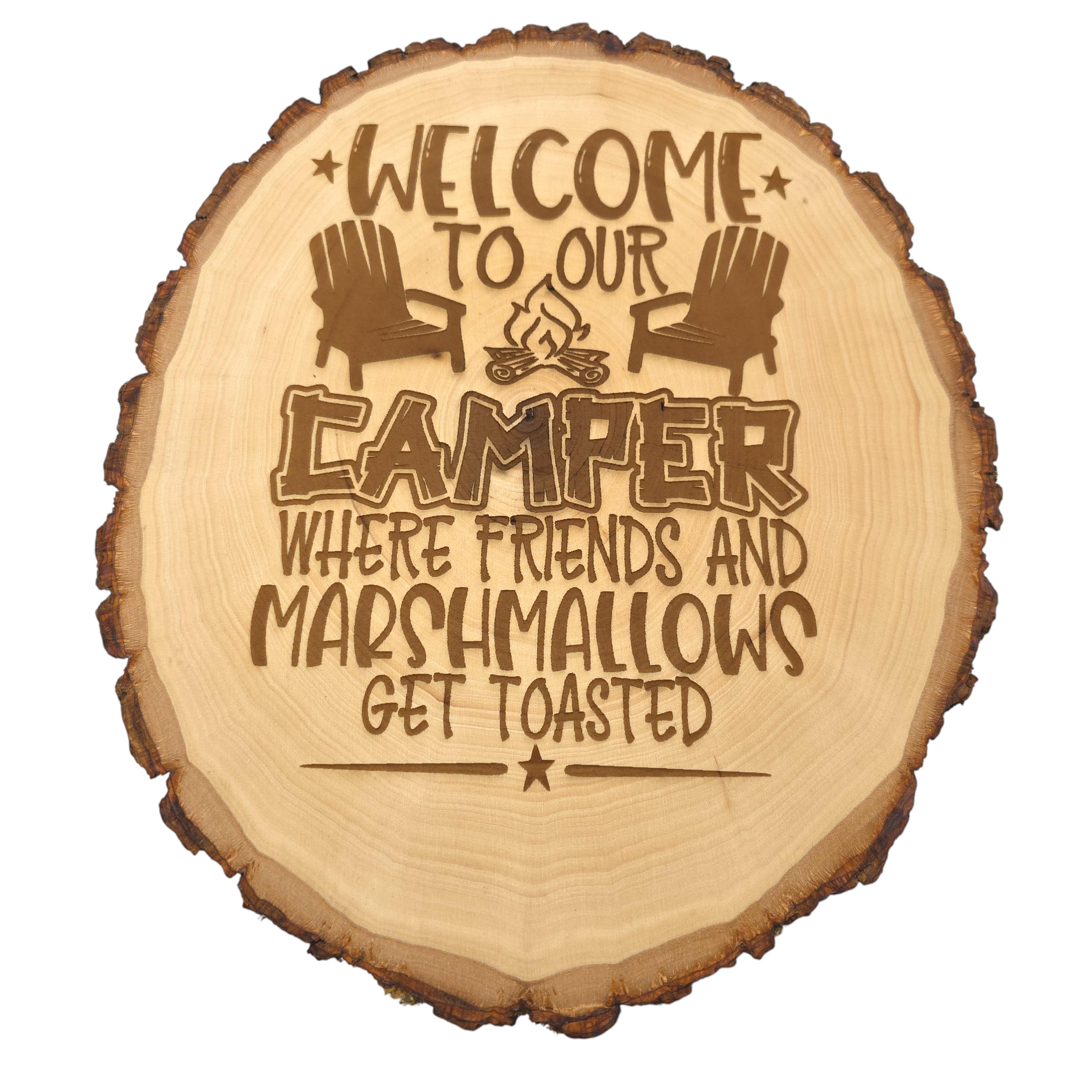 Laser Engraved Wood Camping Sign: "welcome to Our Camper" - Etsy