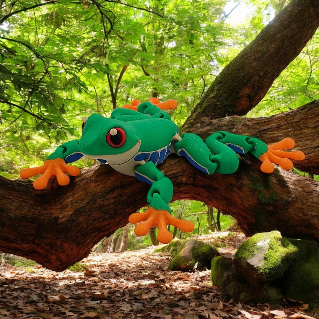 3D Printed Tree Frog Fidget Toy: Multi-color Desk Decor - Etsy