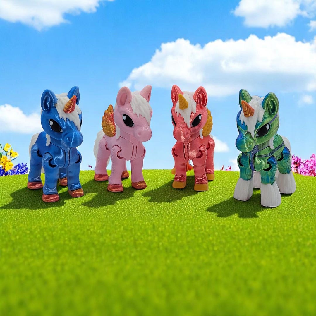 Tiny Fantasy Horse Collection, 3D Printed Figurines, Multi Color Horses ...