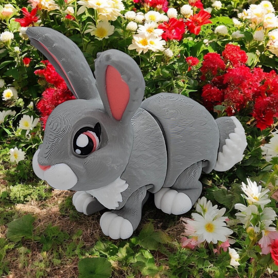 Rabbit Fidget Toy, 3D Printed, Multi Color, Articulated Rabbit Toy ...