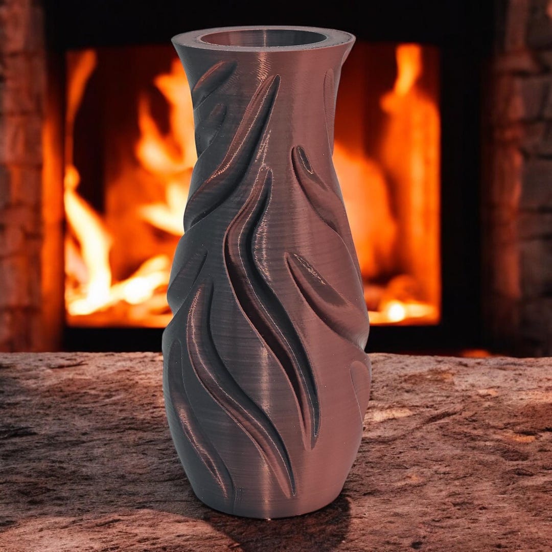 Inferno Vase, 3D Printed, Dried Flowers Holder, Interior Decor ...