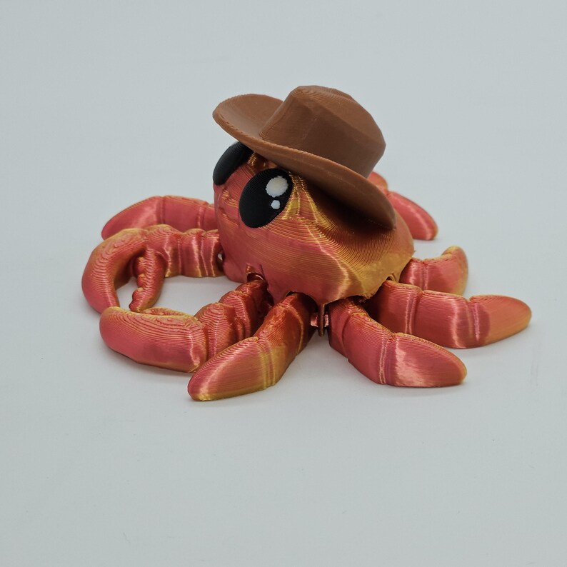 3D Printed Cowboy Crab Fidget Toy: Multi Color Stress Relief - Etsy
