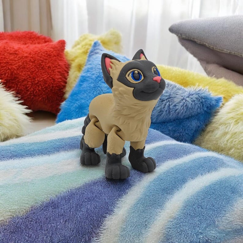 3D Printed Siamese Cat Fidget Toy: Desk Accessory, Cat Lover Gift - Etsy