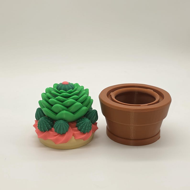 3D Printed Cactus Cupcake Container, Locking Lid, Desert Party Favor - Etsy