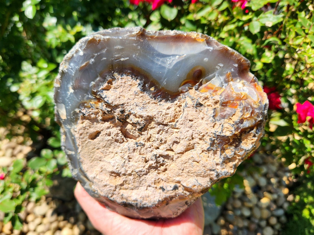 Large Brazilian Agate, Rough Agate, 6 Lbs & 11 Oz, Banded, Brazil Agate ...