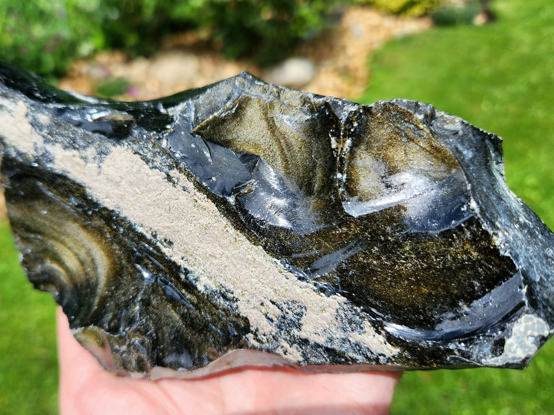 Gold Sheen Obsidian, Rough Obsidian, Gold Sheen, Mineral, Rock, 1 Lb ...