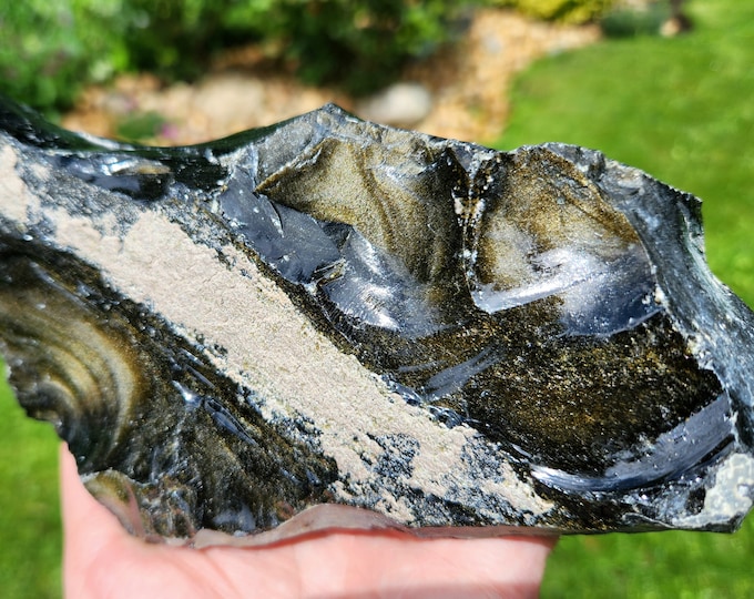 Gold Sheen Obsidian, Rough Obsidian, Gold Sheen, Mineral, Rock, 1 Lb ...