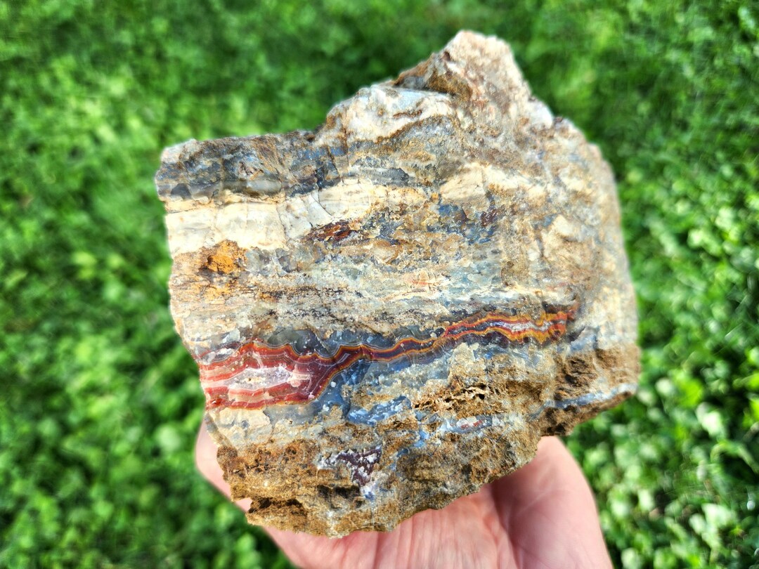 Central Oregon Jaspagate, Layered Rough Agate, Multicolored, Agate, 2 ...